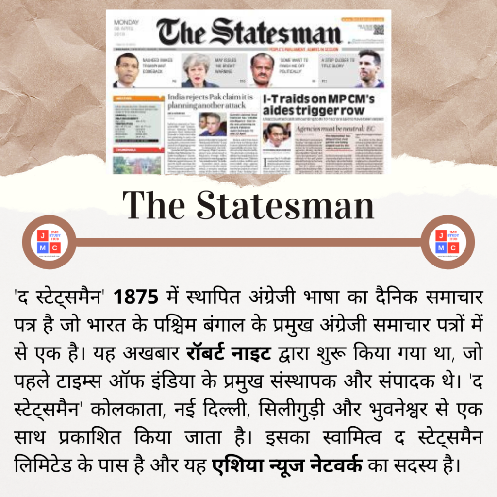 Popular newspapers of India - JMC STUDY HUB